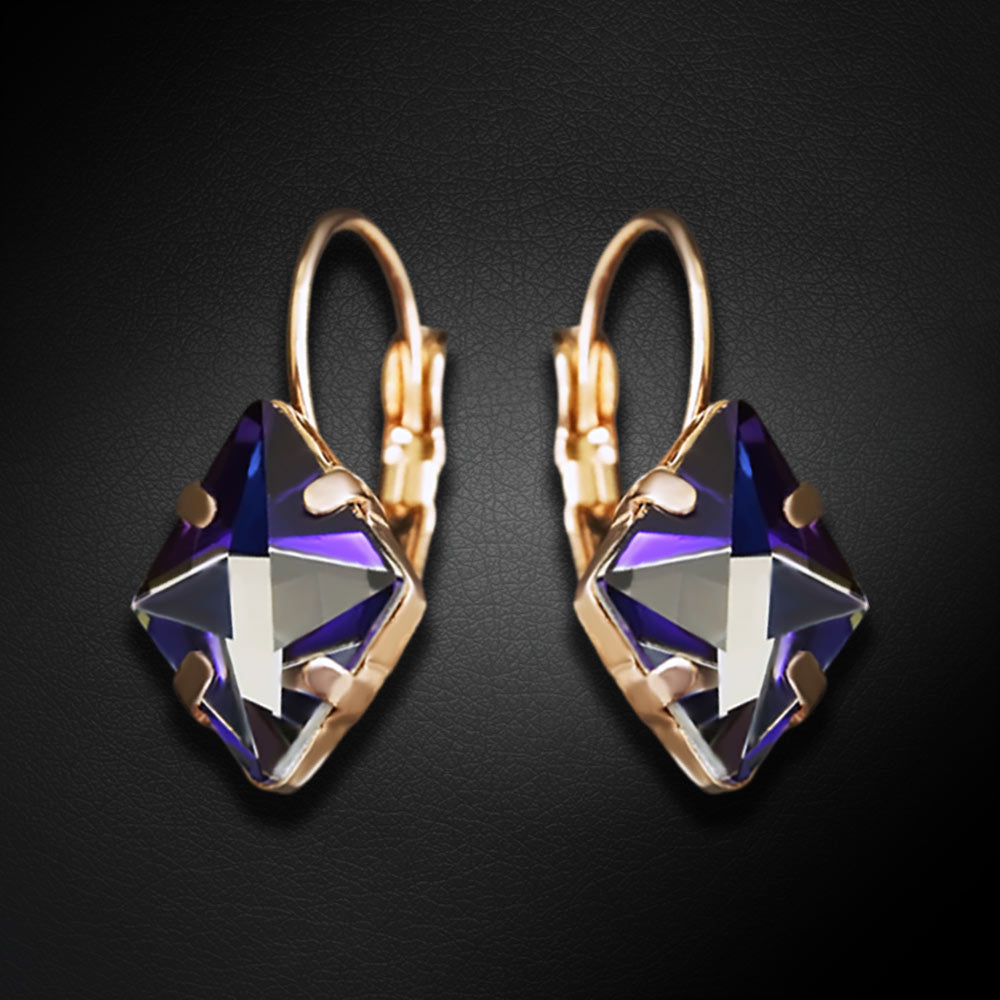 Auskari "Kristāla Rombs III (Bermuda Blue)" ar Swarovski™ kristāliem ...